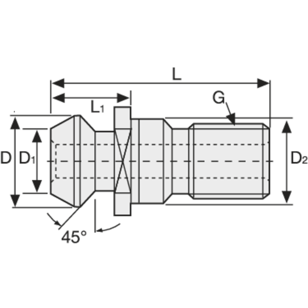 Anzugsbolzen DIN7388 IIB SK40, mit Bohrung | SARTORIUS Werkzeuge